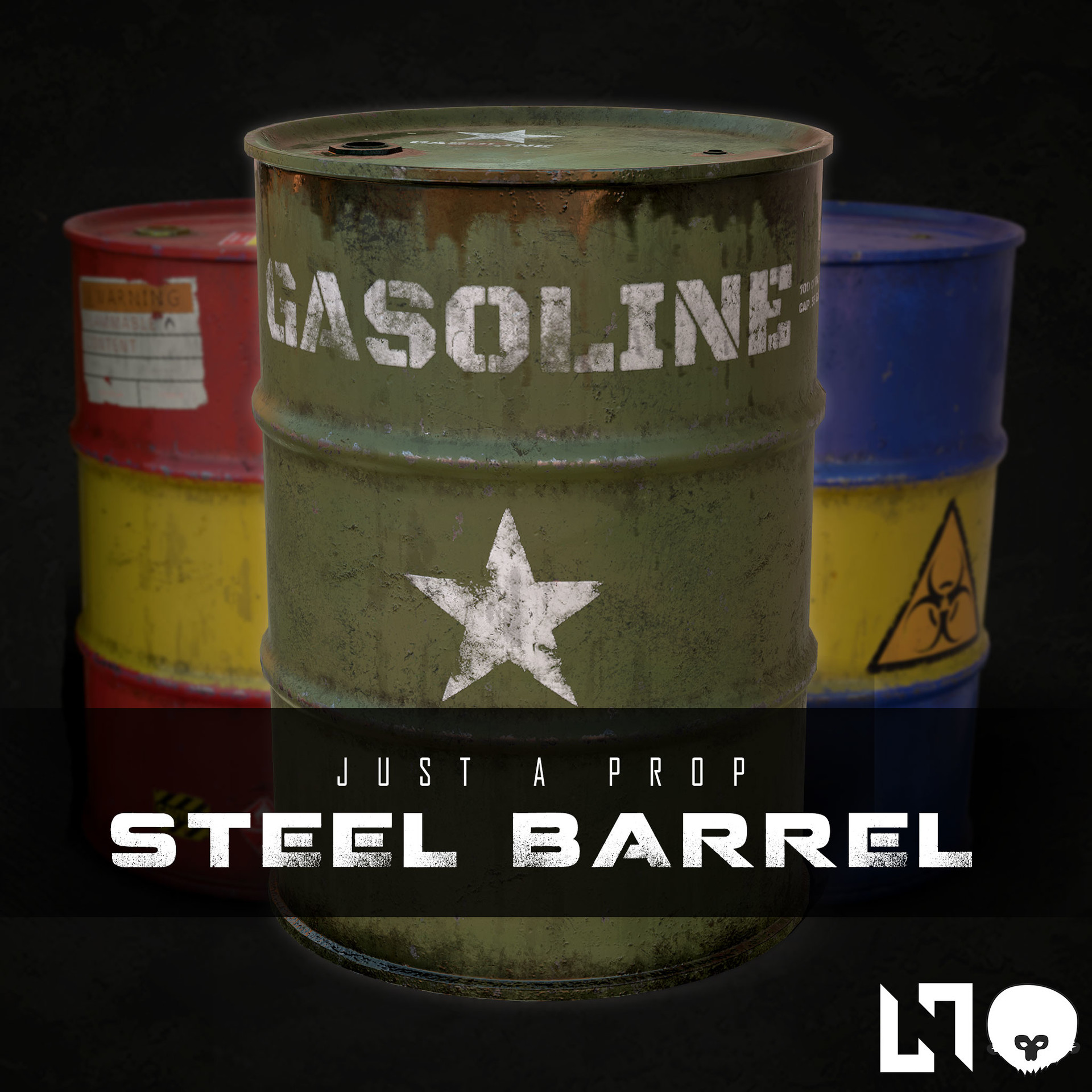 ArtStation - Steel Barrel - Game Prop