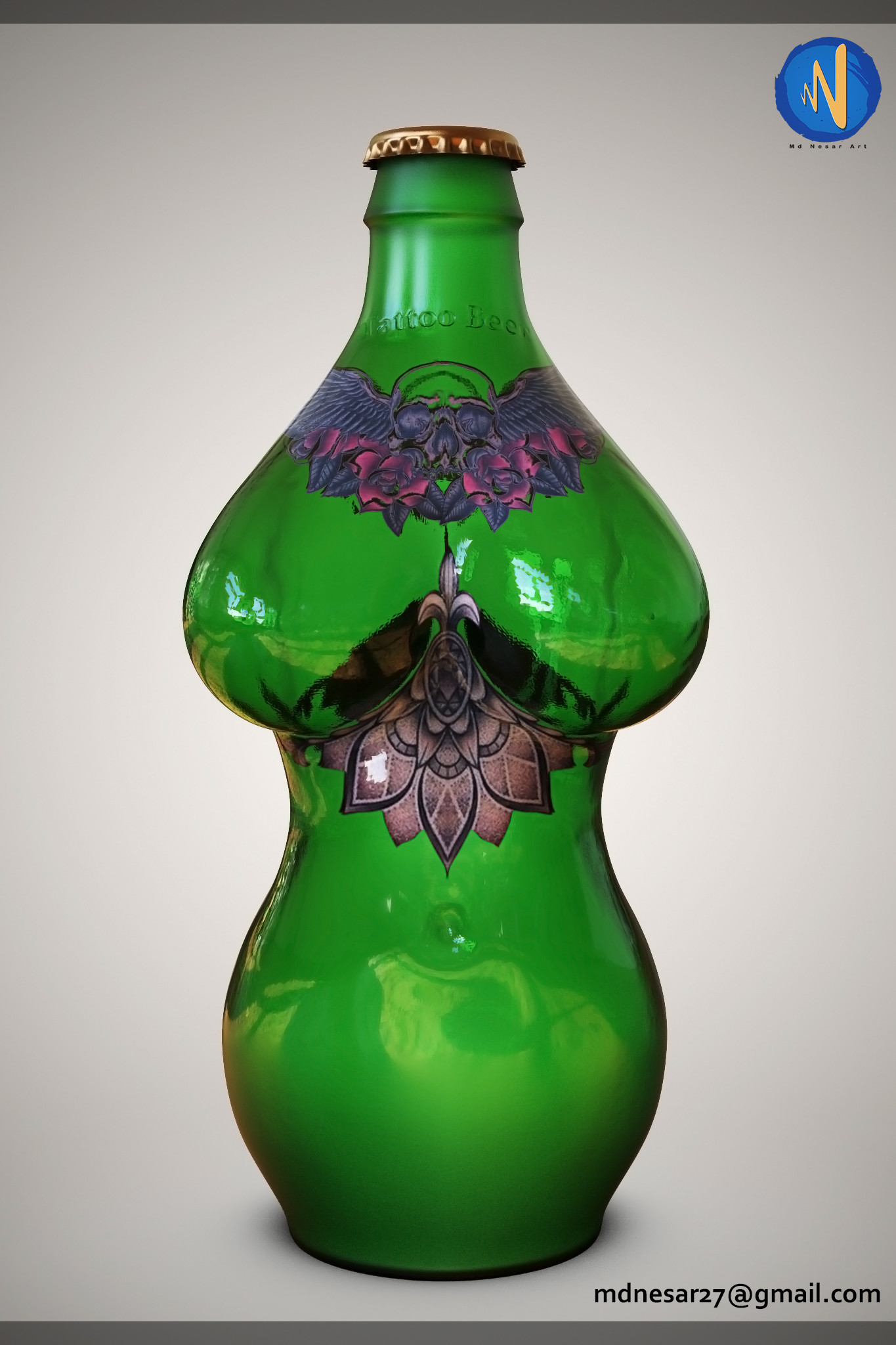 ArtStation - Custom Beer Bottle for 3d print
