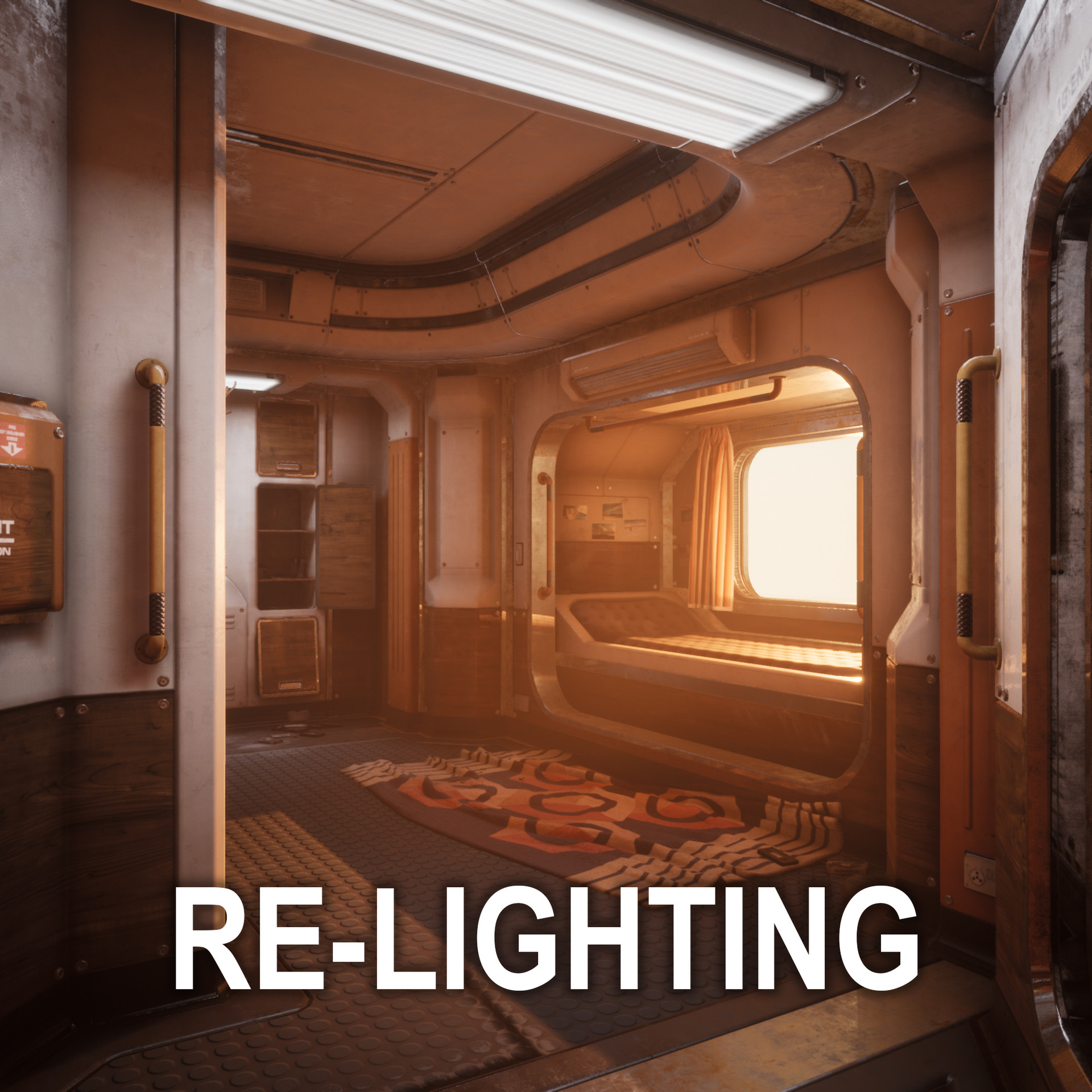 ArtStation - Re-lighting of Liam Tart's SciFi Bunk scene