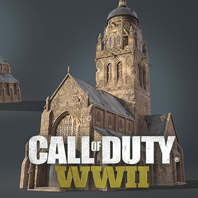 ArtStation - Call of Duty WWII, Church vista building prop.