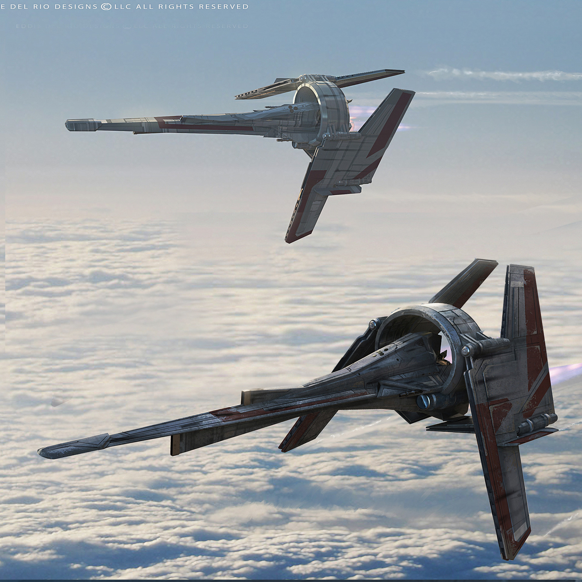 ArtStation - Needle nose fighter - flight mode