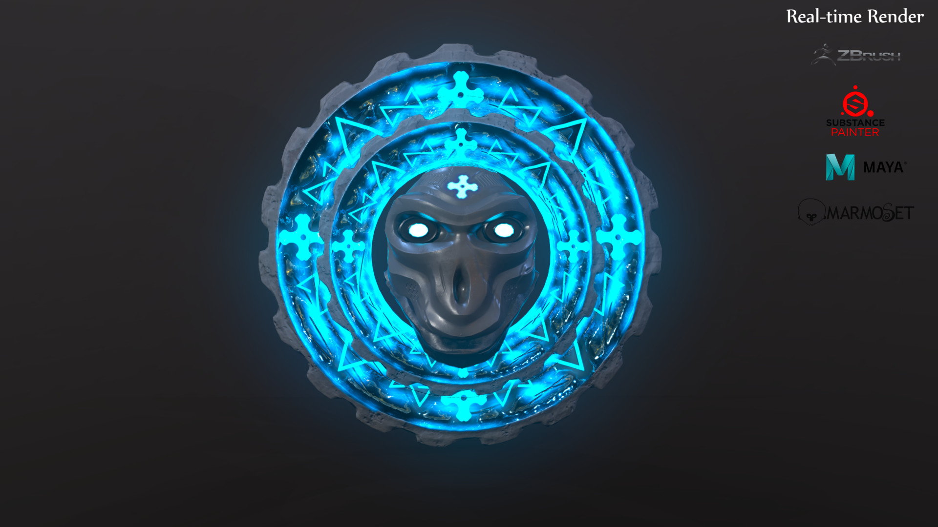 ArtStation - Floating Sci-fi Skull