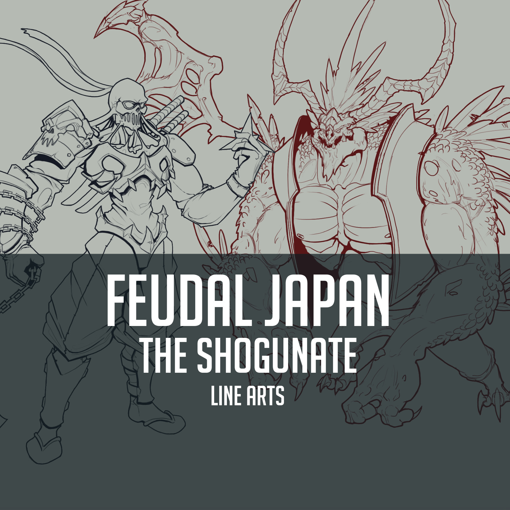 ArtStation - Feudal Japan: The Shogunate Challenge Line Arts