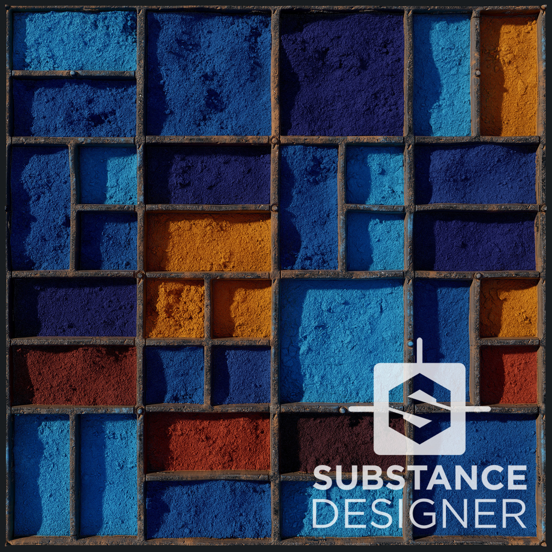 ArtStation - Color Dyes - 100% procedural, Substance Designer