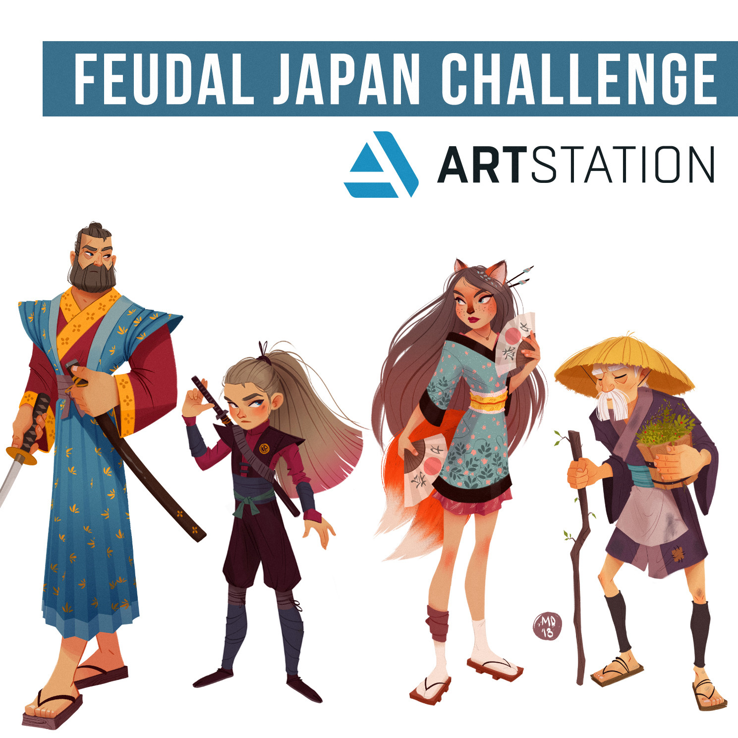 ArtStation - Feudal Japan Challenge // Character Design