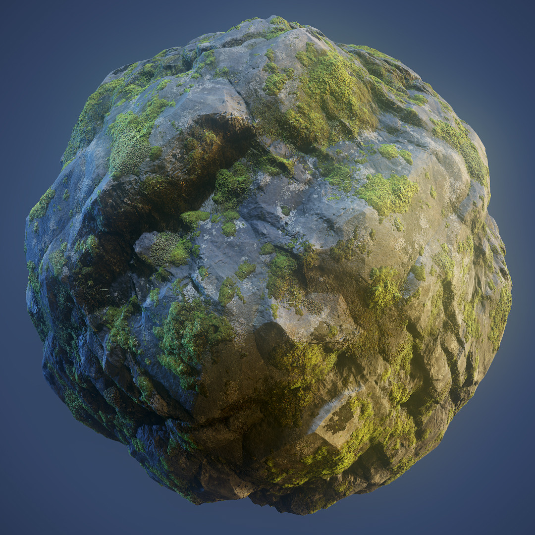 ArtStation - Mossy Rock Cliff