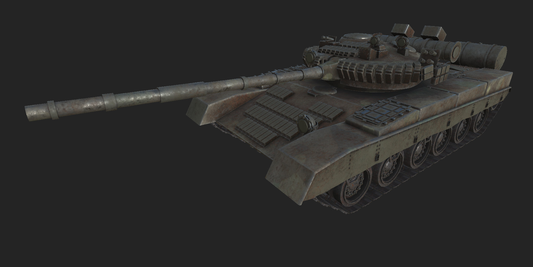 ArtStation - Old rusty game-ready tank (T-90)