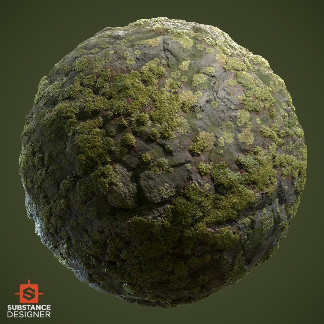 ArtStation - Mossy Rock Substance