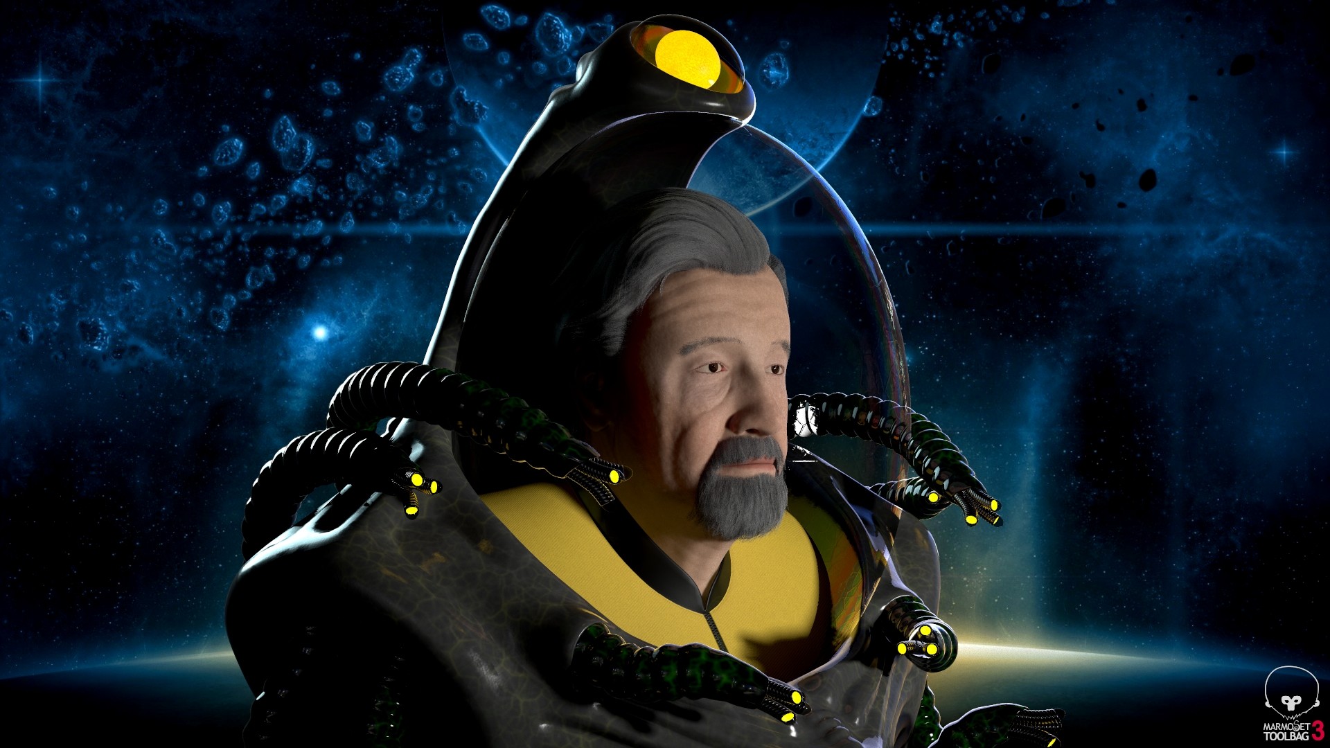 ArtStation - Bio-Mech Spaceman Bust