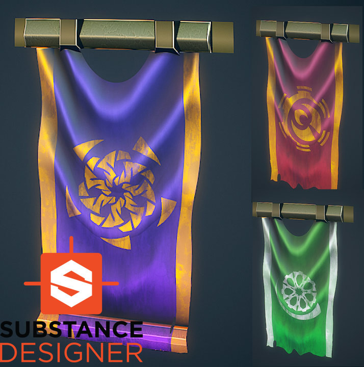ArtStation - Stylized Banner Material - Substance Designer