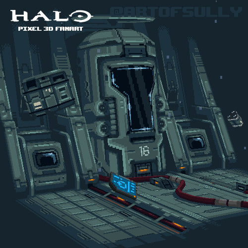 ArtStation - 'Dawn' - Halo 4 Lowpoly Pixel Fanart