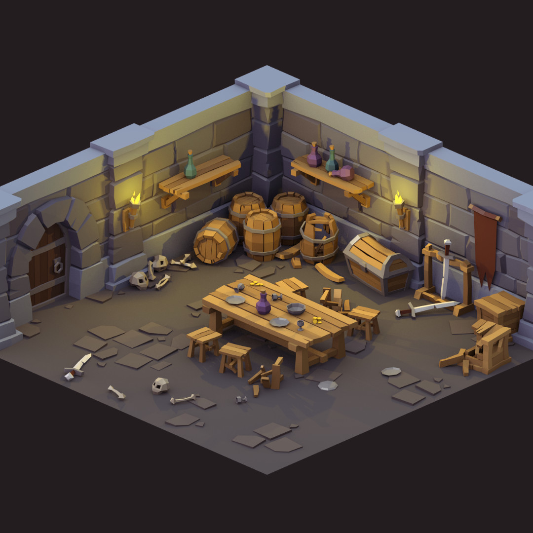 ArtStation - Low Poly Dungeon Environment