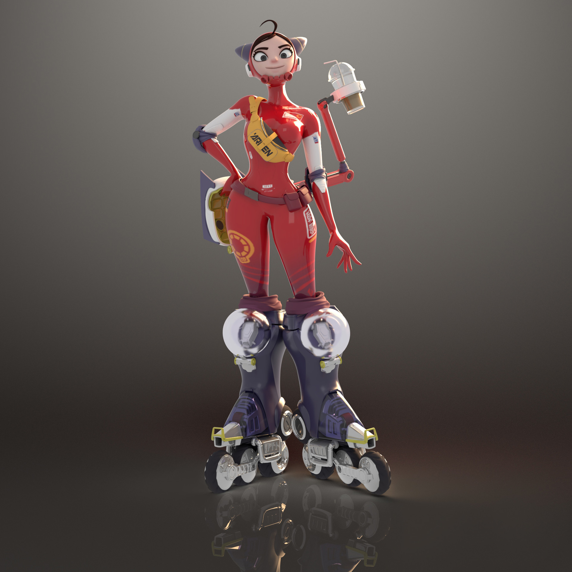 ArtStation - Roller Skates Girl Model