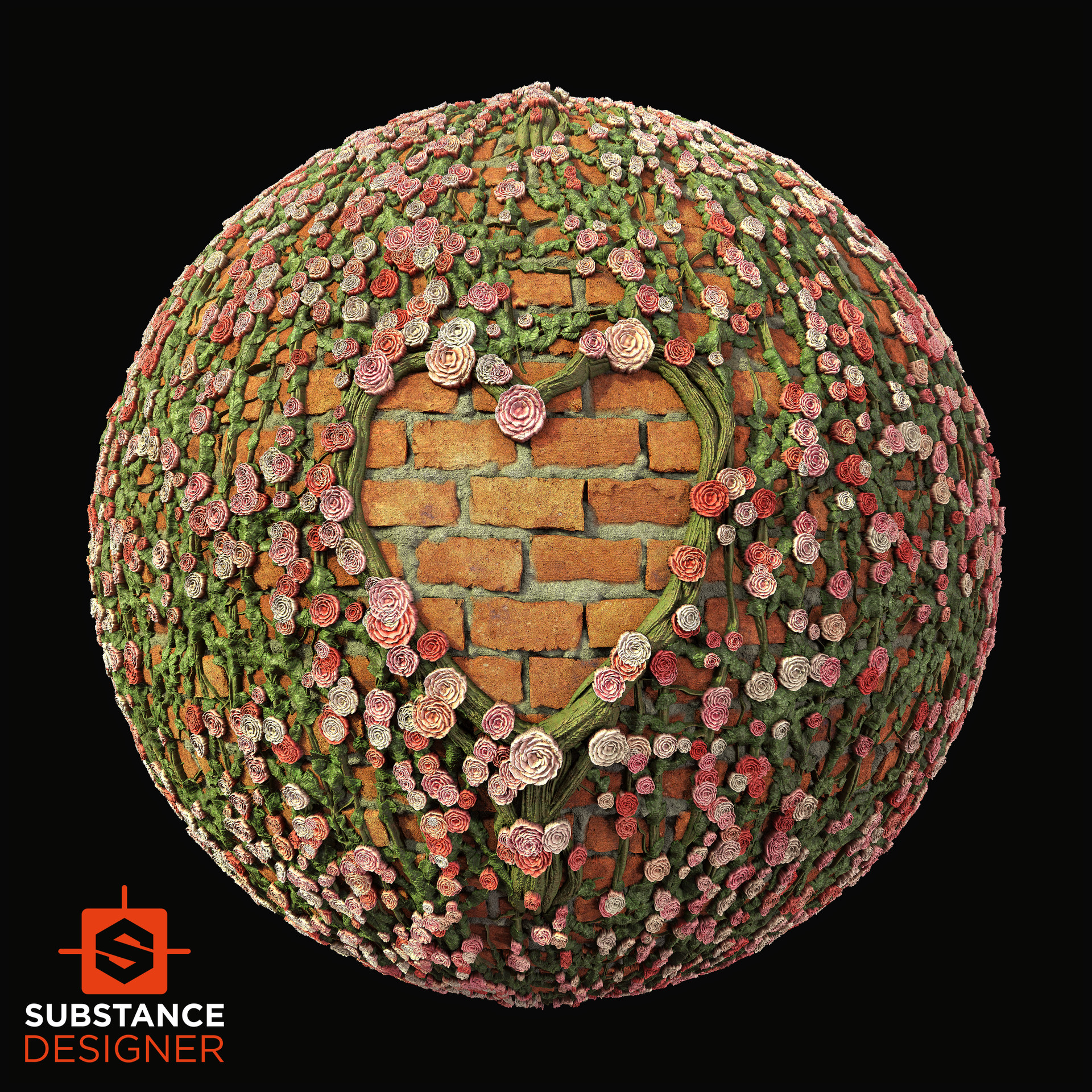 ArtStation - Rose brick wall - Substance Designer
