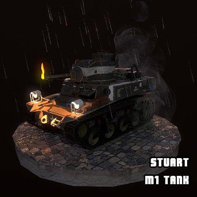 ArtStation - Stuart M1 WW2 Tank