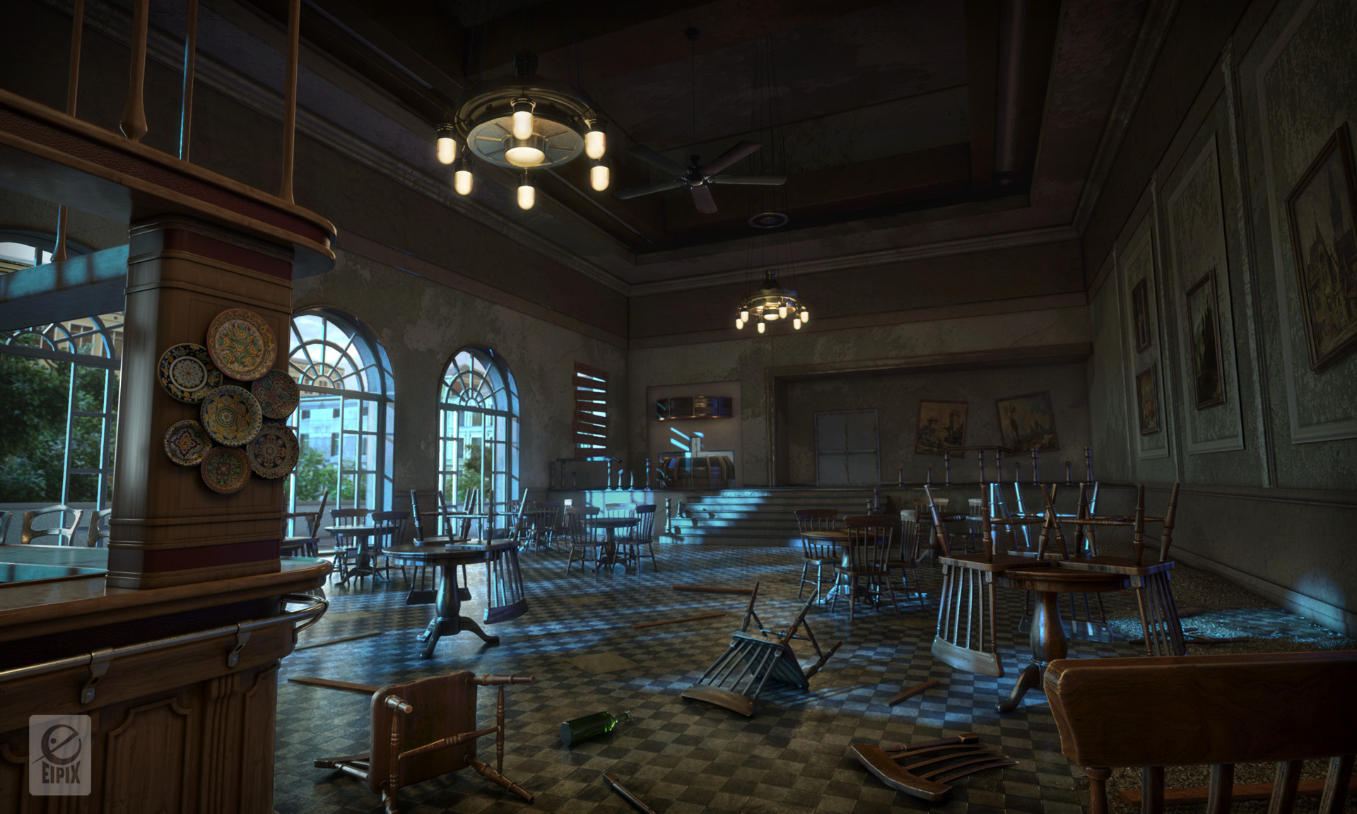 ArtStation - Abandoned dining hall