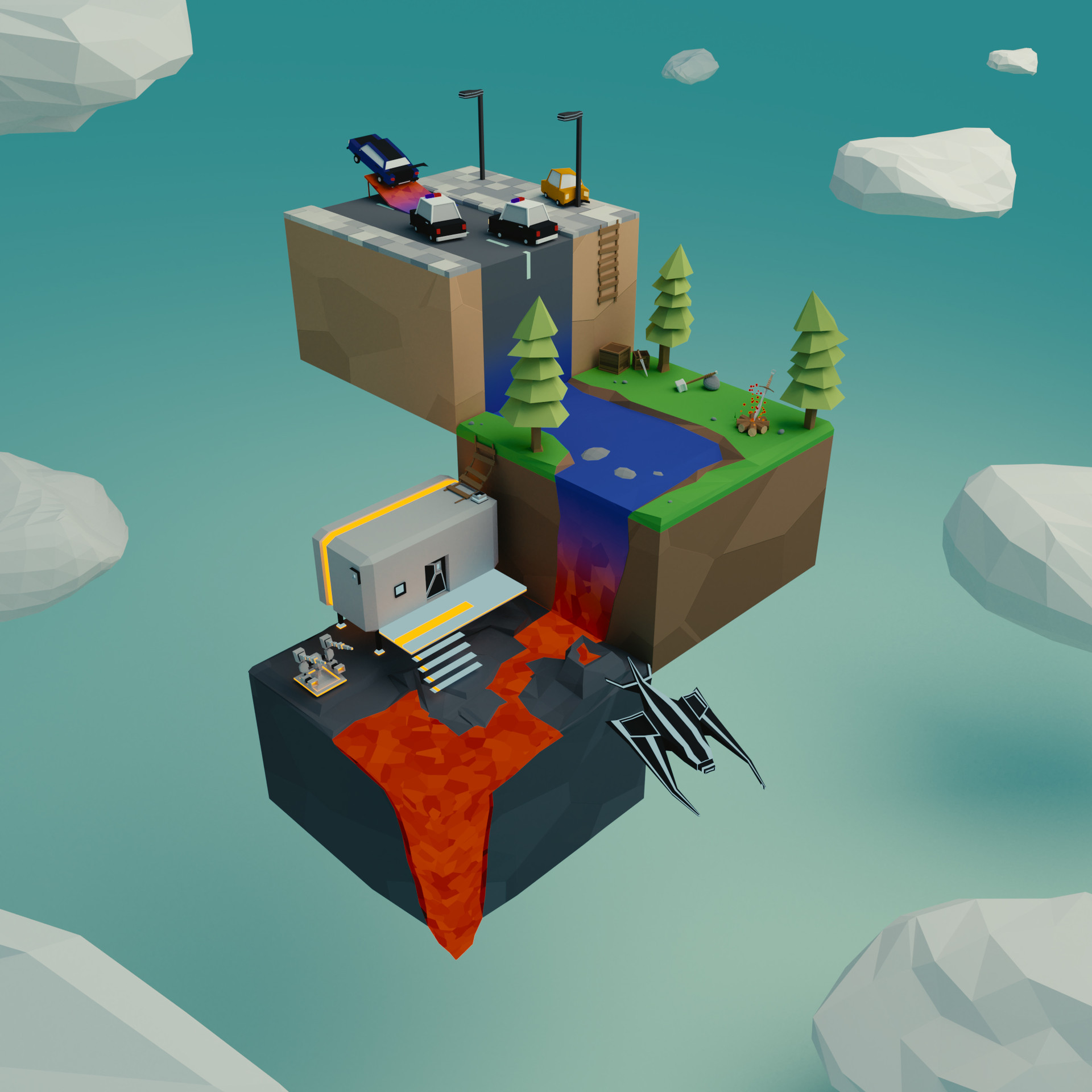 ArtStation - Cubic Worlds - Global Game Jam 2018