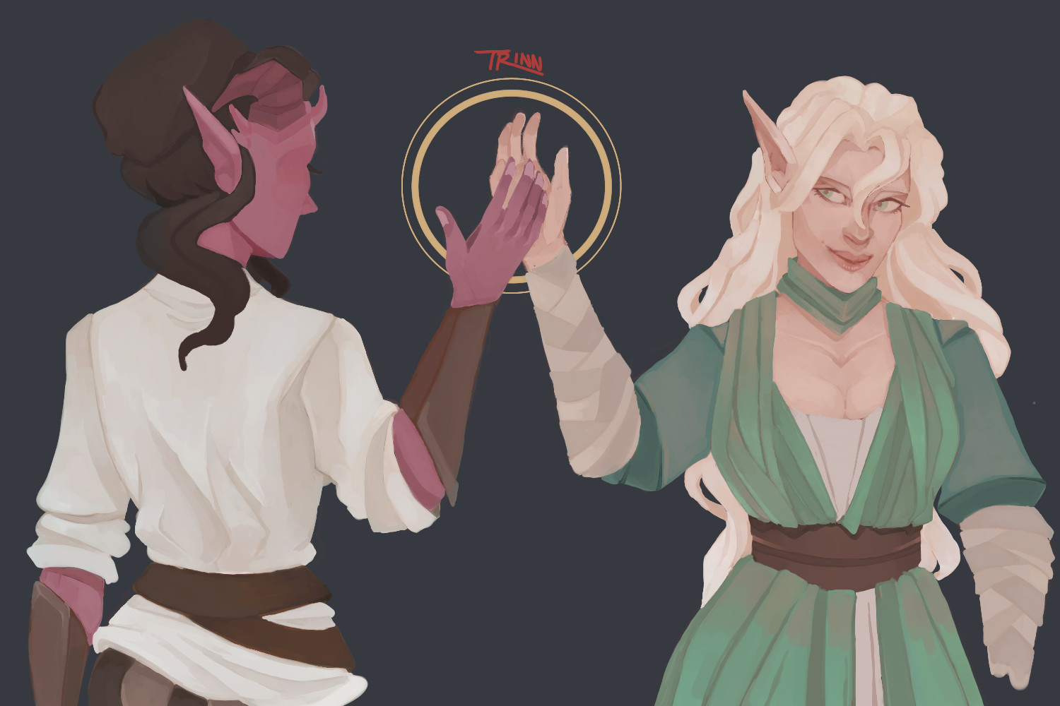 ArtStation - Commissions - Demon & Elf