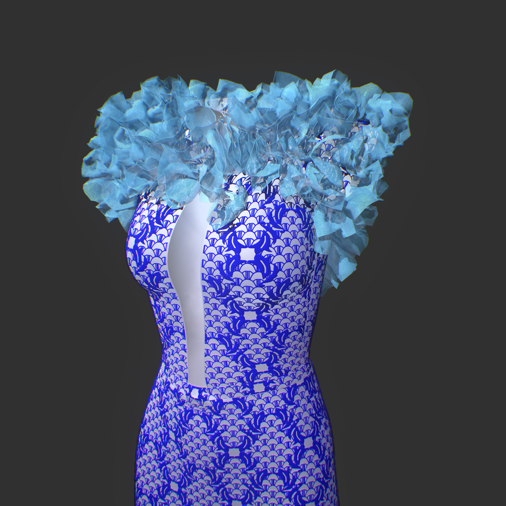 ArtStation - Ruffled Fish Gown