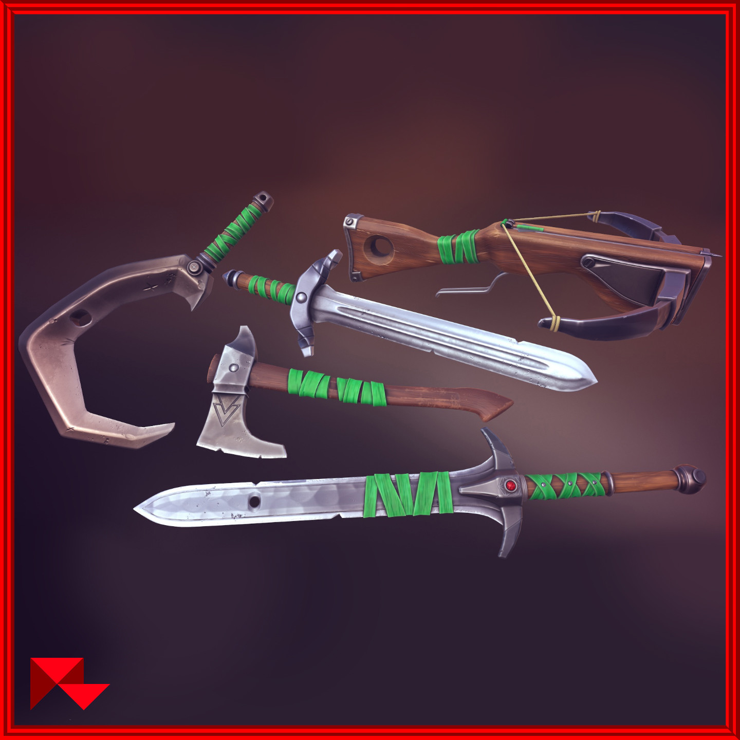 ArtStation - Green Cloth Weapon Study