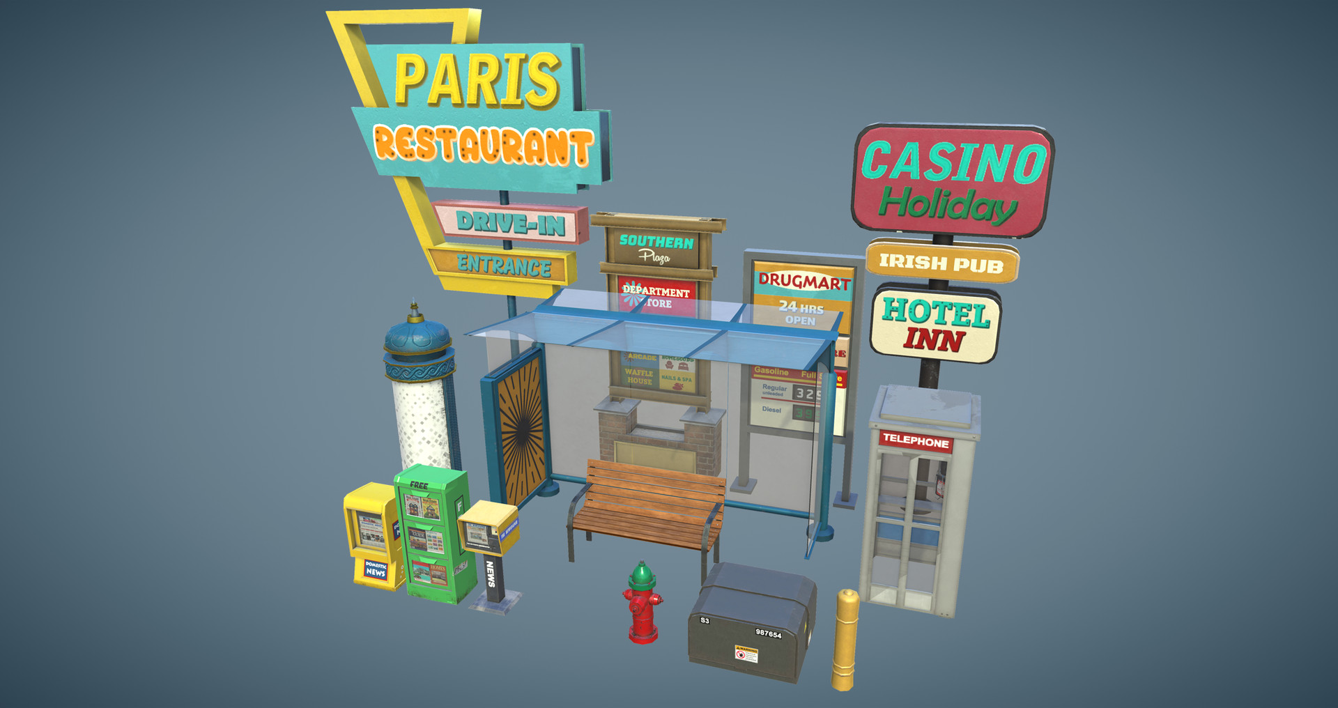 ArtStation - Street Props Set A
