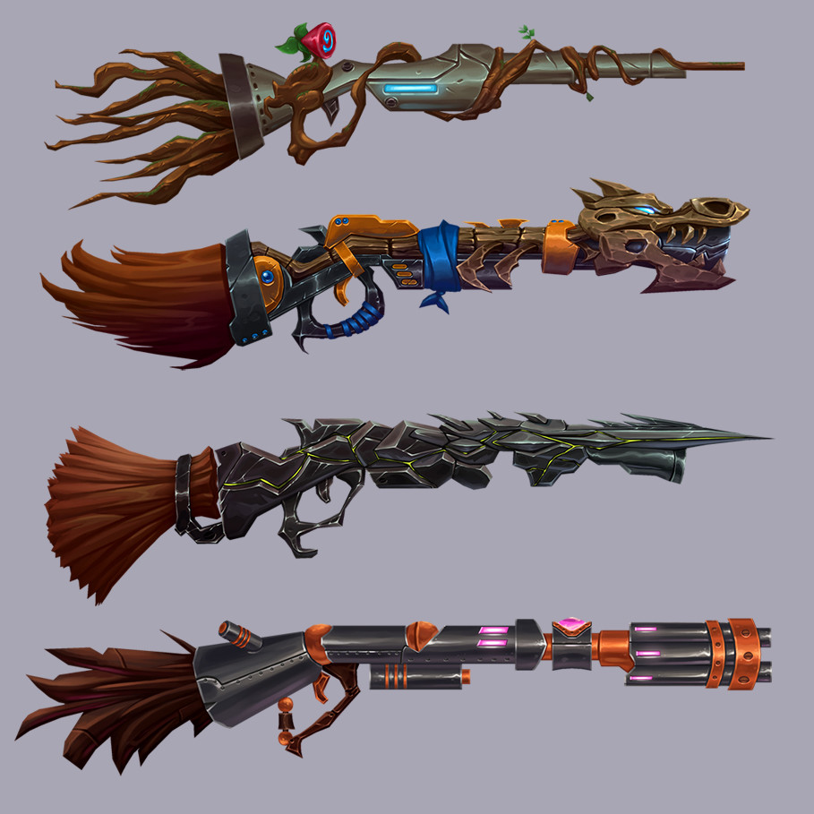 ArtStation - Hand painted Guns - Dungeon Defenders 2
