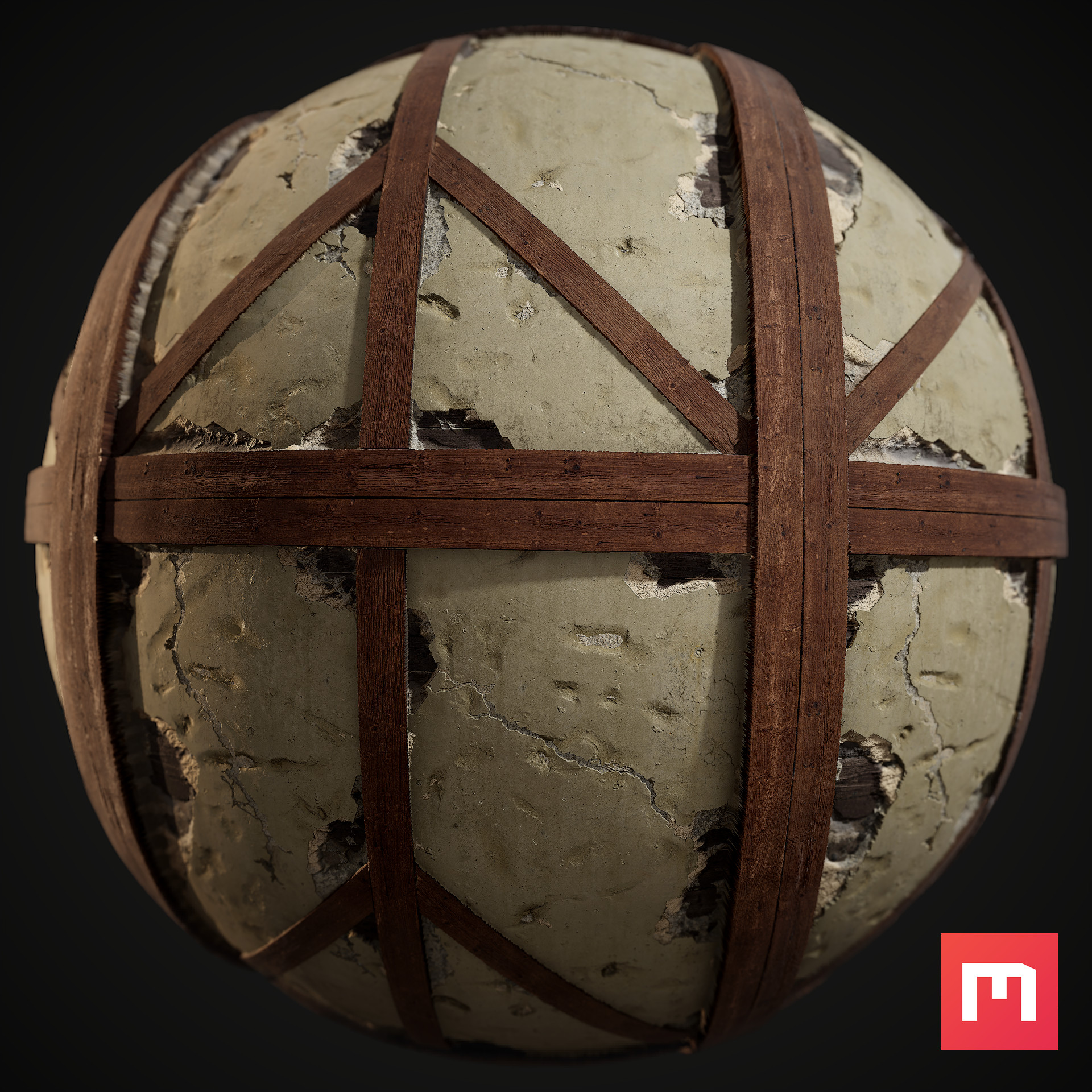 ArtStation - Damaged Timber Frame Wall - Material