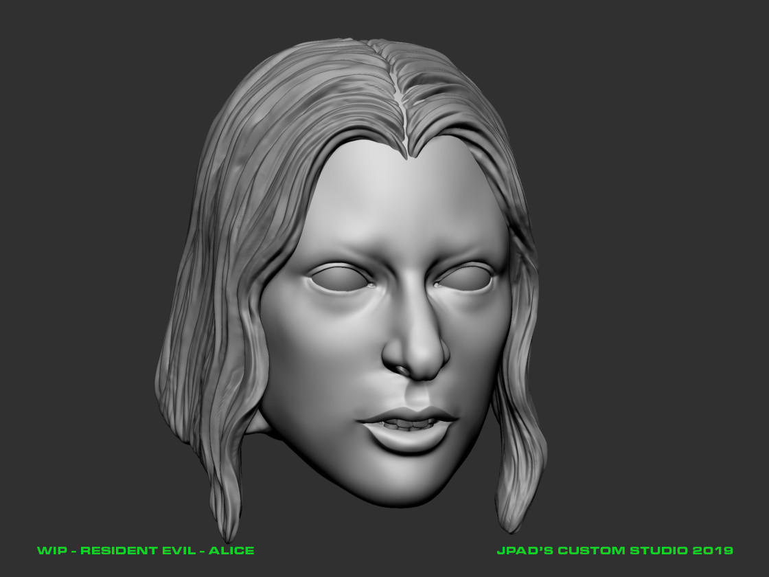 Jonathan "JPad" Padilla - WIP Resident Evil Alice - Head Sculpt Study