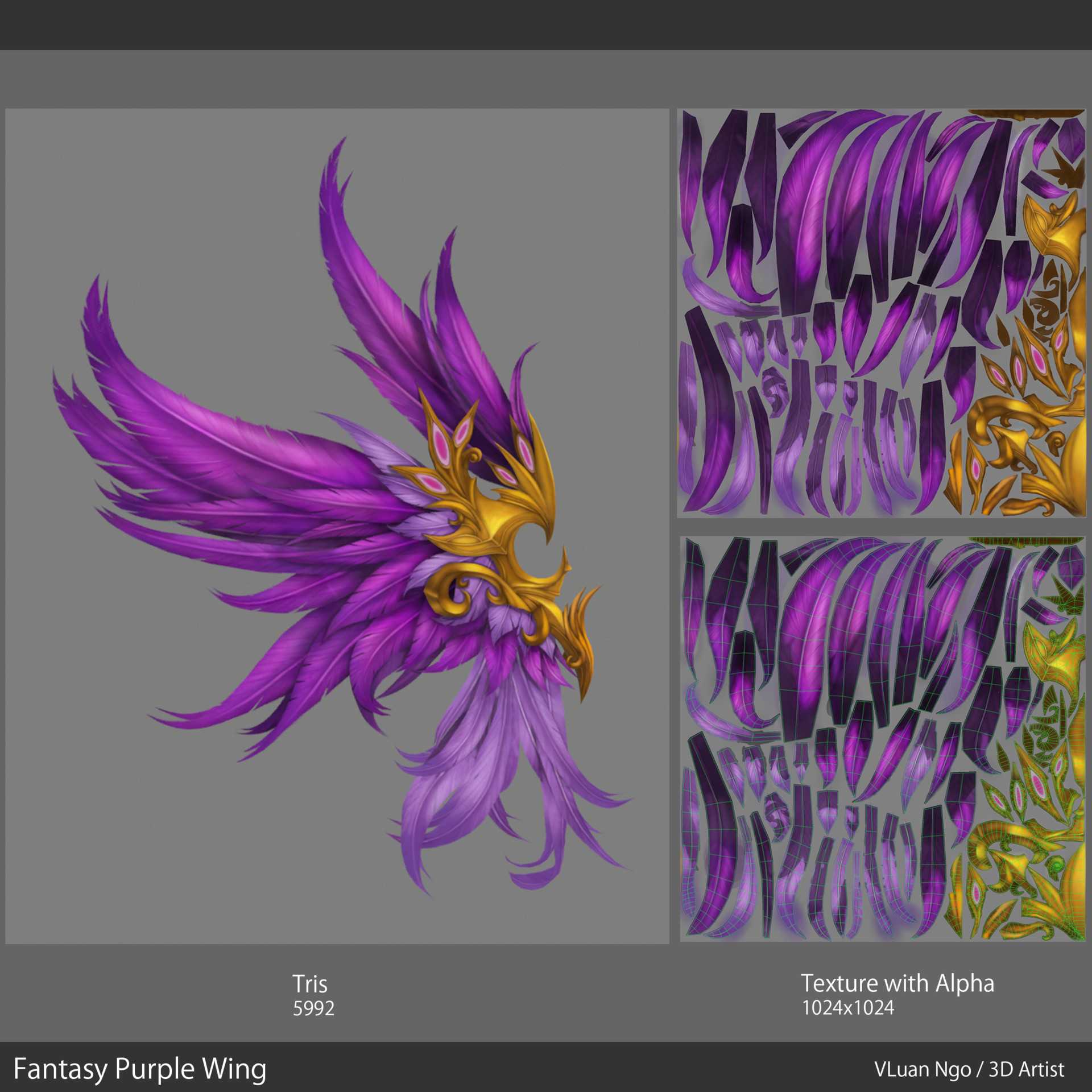 ArtStation - Fantasy Purple Wing_190120