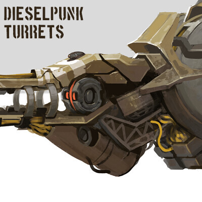 ArtStation - Dieselpunk Turret Weapon Designs
