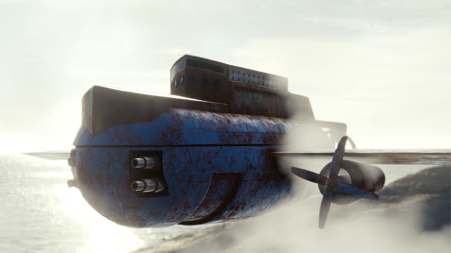 ArtStation - Daily || 25 - Submarine plane Ship