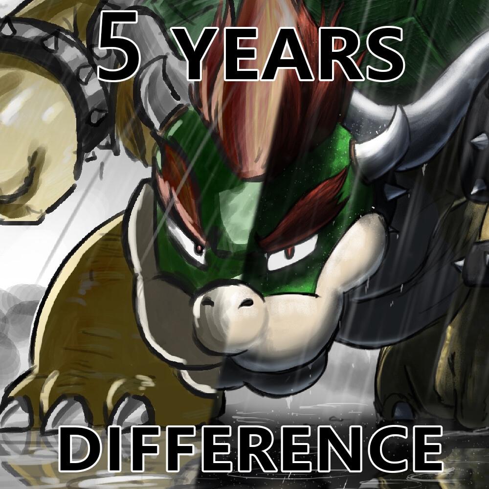 ArtStation - Bowser |5 years comparison