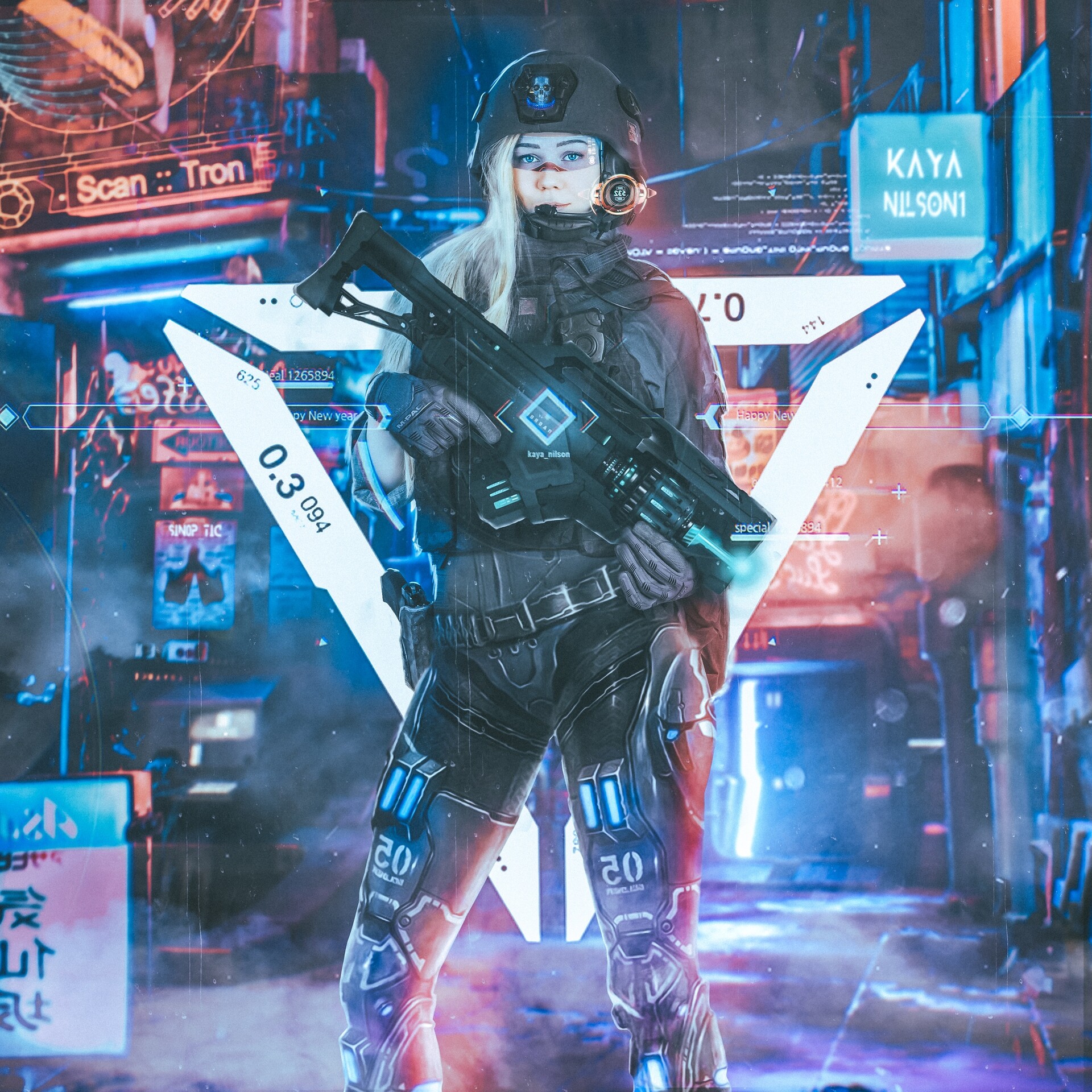 ArtStation - Armed cyber-girl