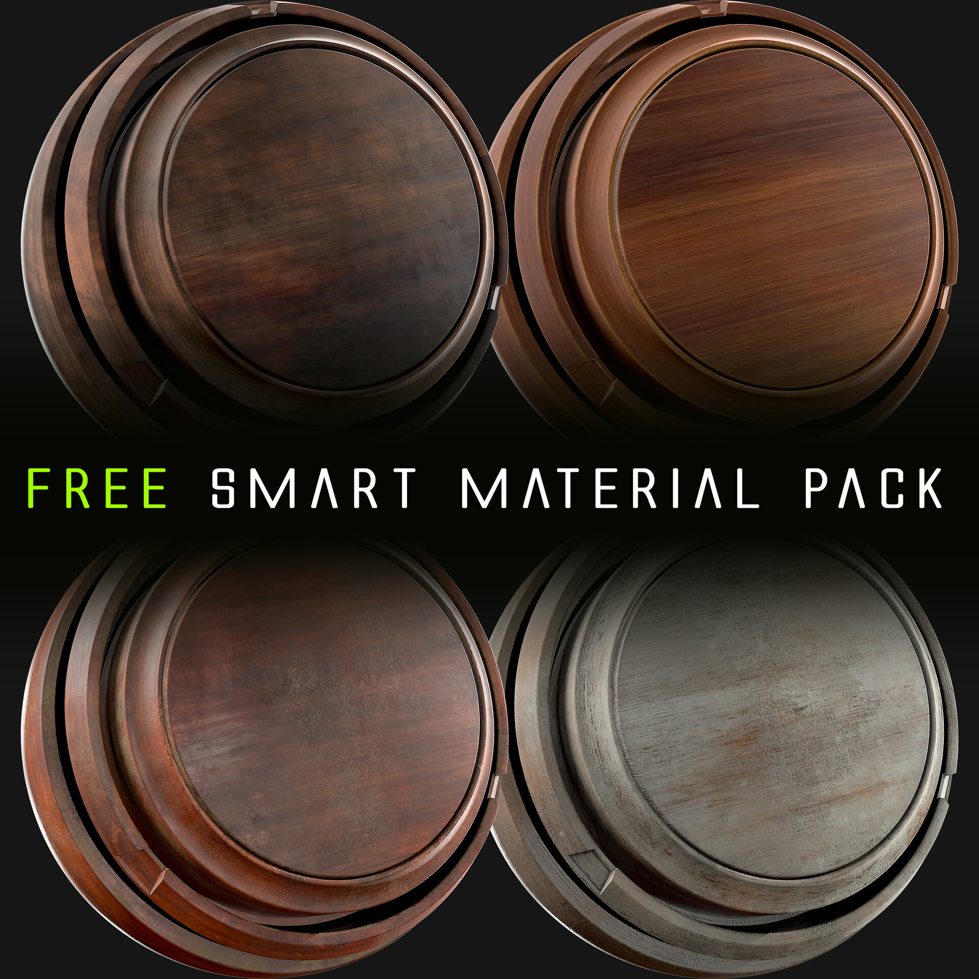 ArtStation - Free wood smart material pack