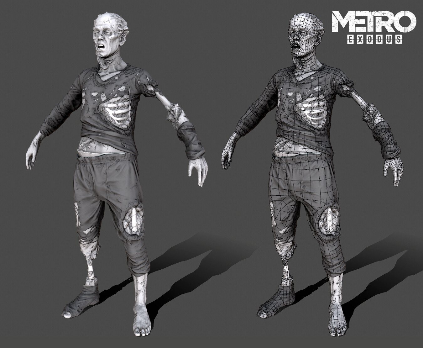ArtStation - METRO Exodus "Fresh Corpse" Retopology