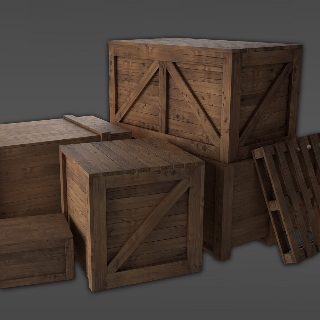 ArtStation - Low Poly Wooden Crates