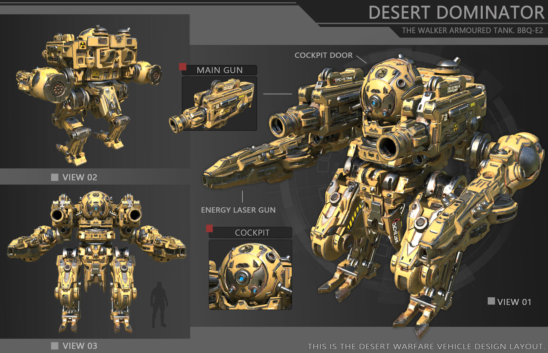 ArtStation - DESERT DOMINATOR-The Walker Armoured Tank.BBQ-E2