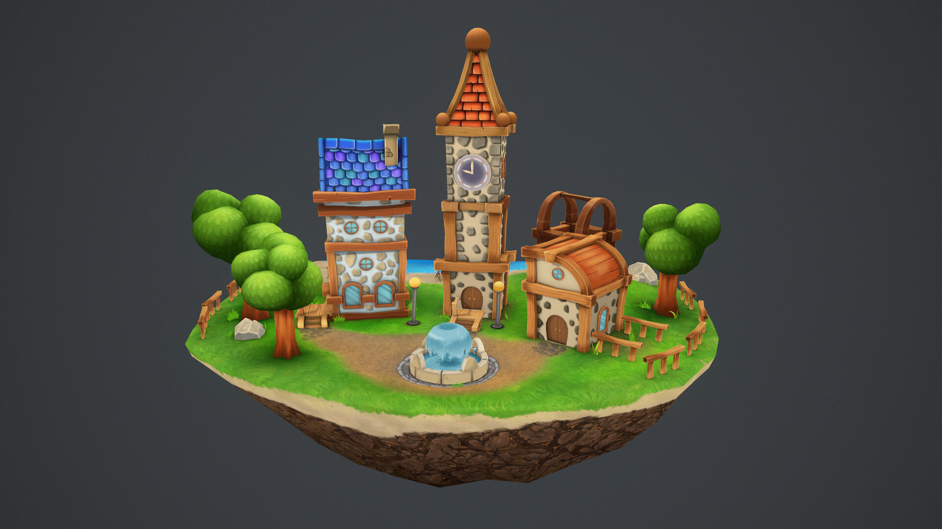 ArtStation - Cartoon Village