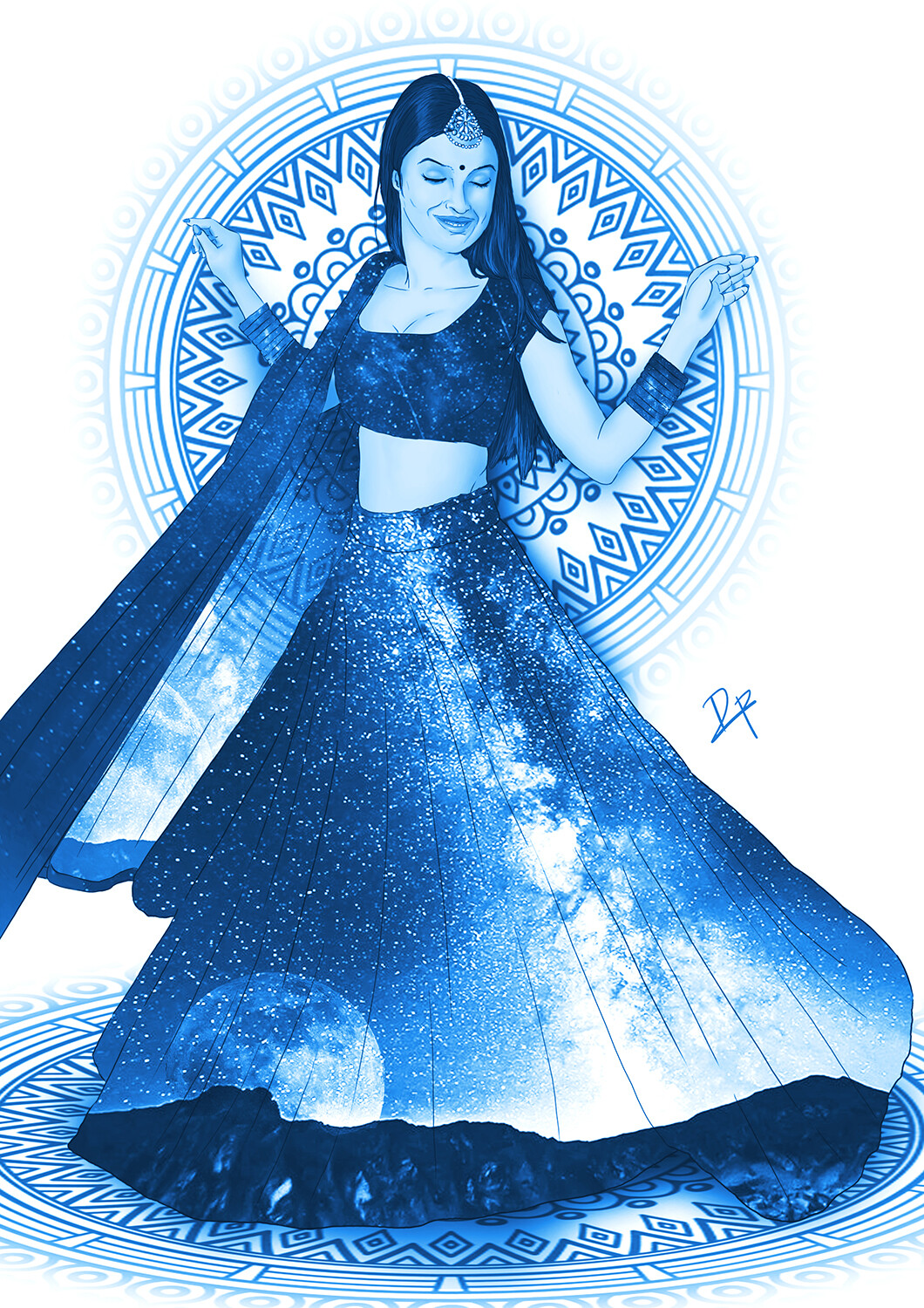 ArtStation - Galaxy Girl Abstract - Debaditya Patra Art