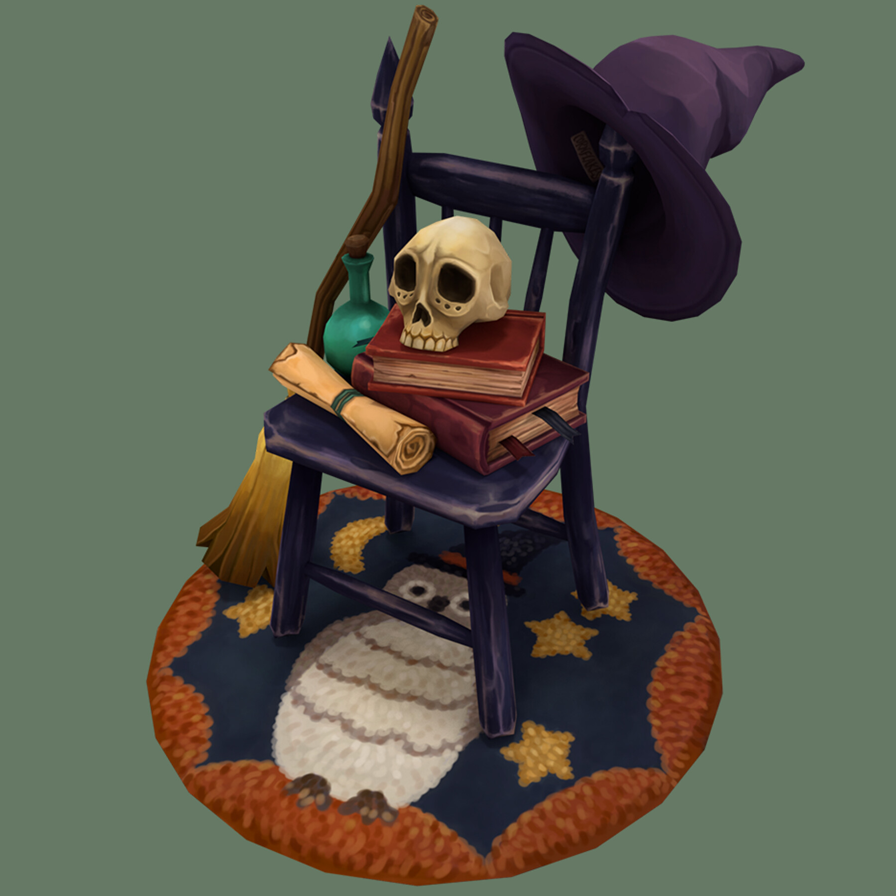 ArtStation - Witch's Chair and her Props