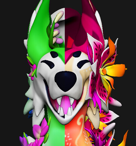 ArtStation - Flight Rising Familiars - Floral Foxes