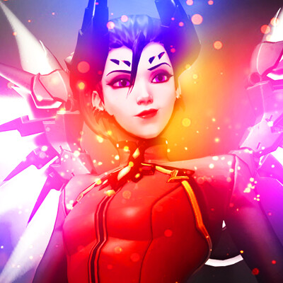 ArtStation - OVERWATCH EVIL MERCY TWITTER TWITCH BANNER PACK