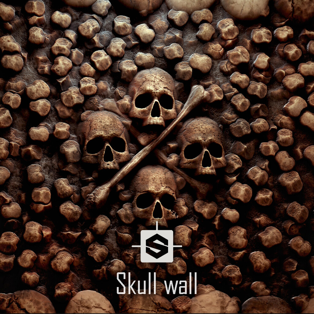 ArtStation - Catacomb bone wall