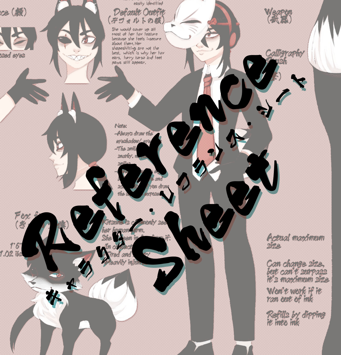 ArtStation - Character Reference Sheet: Kitsune/Azuki (2019)