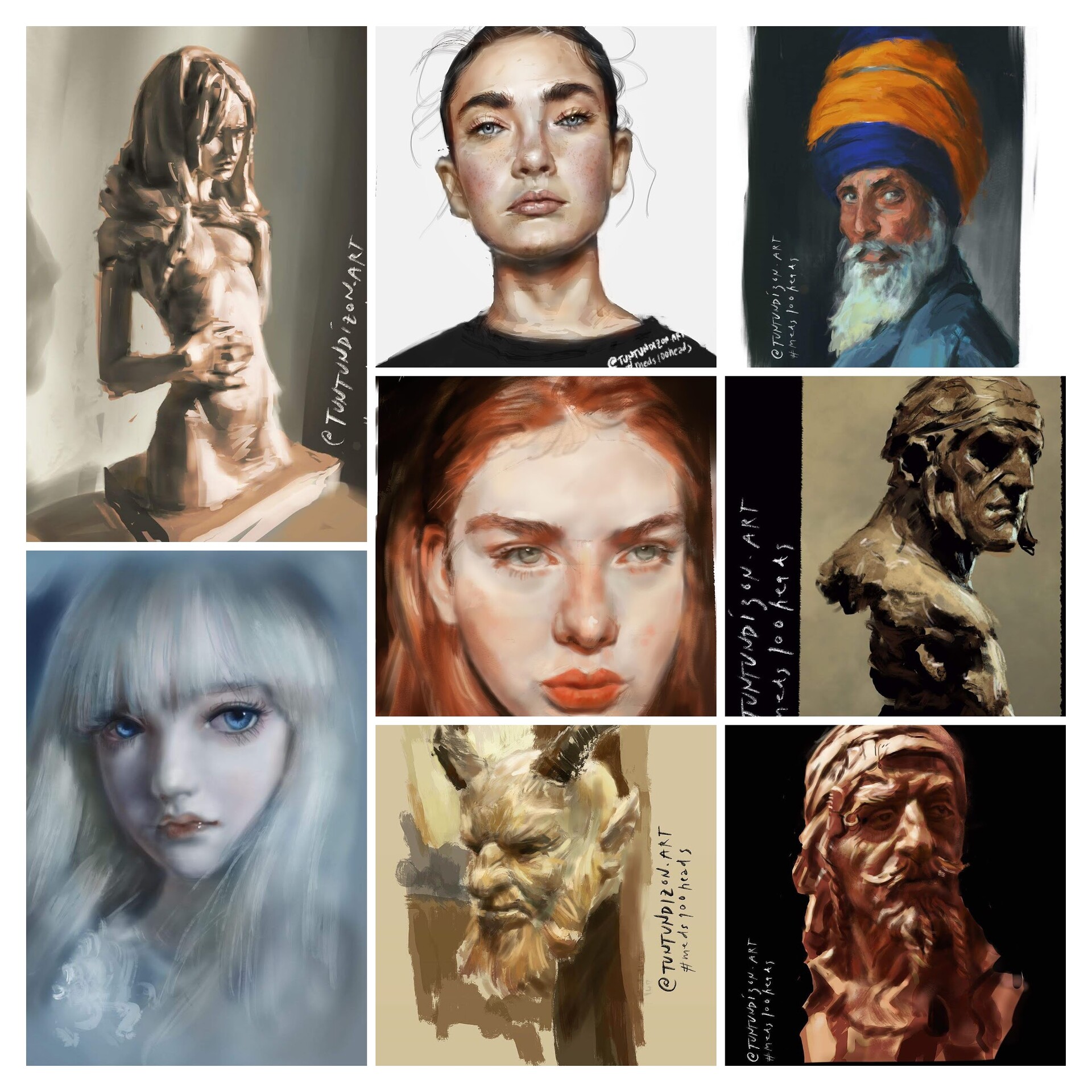 ArtStation - 16 more head studies