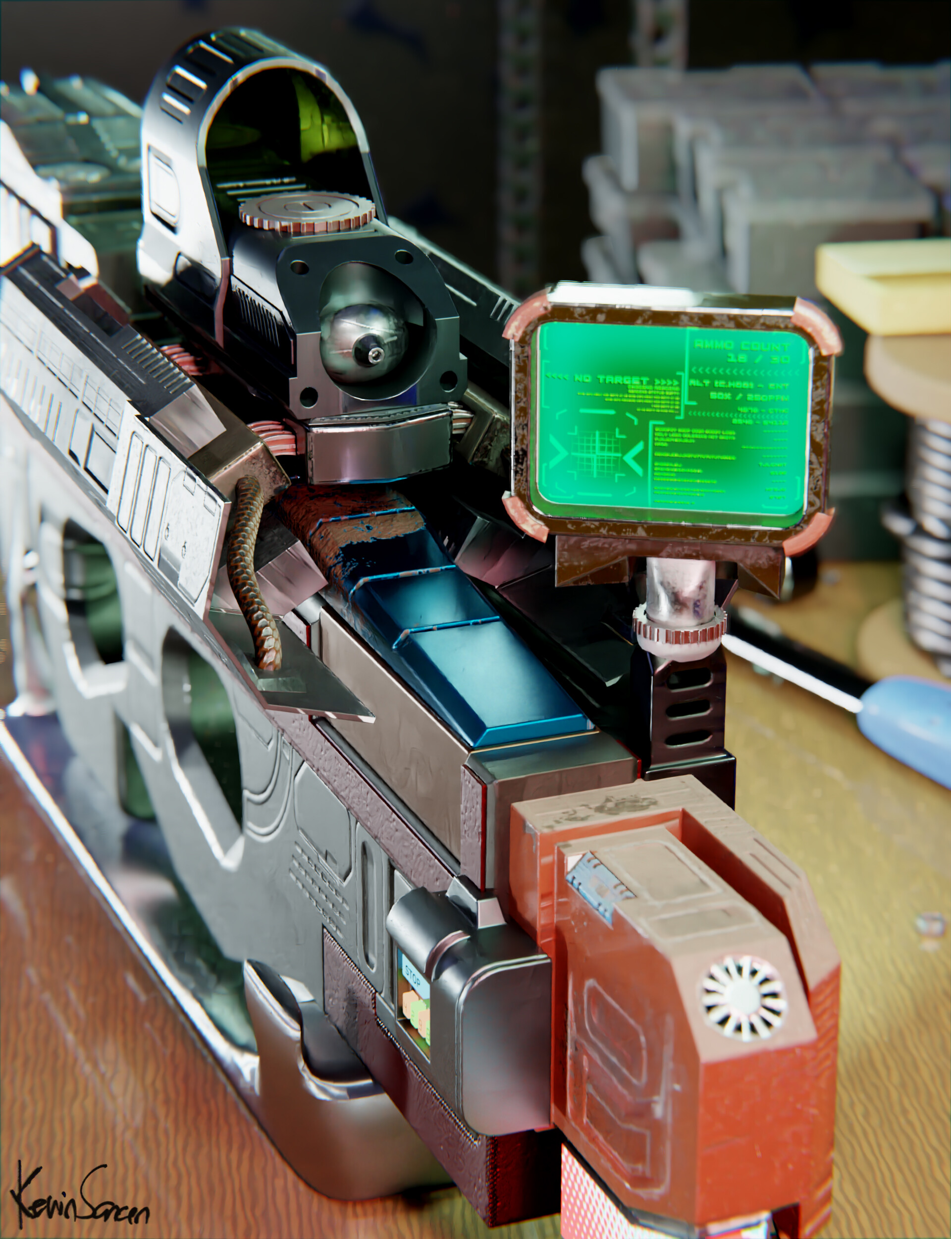 ArtStation - P90 Modded - [Cyberpunk Sci - Fi Weapon]