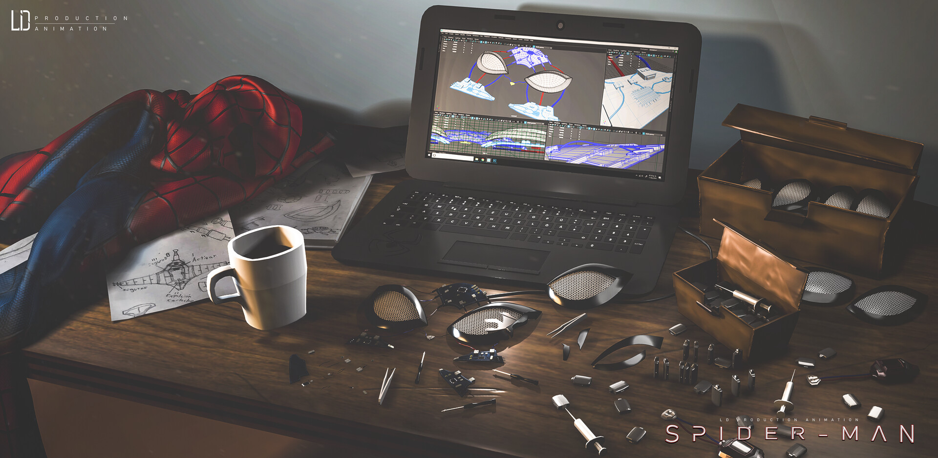 ArtStation - Desk of Peter Parker - Spider-Man