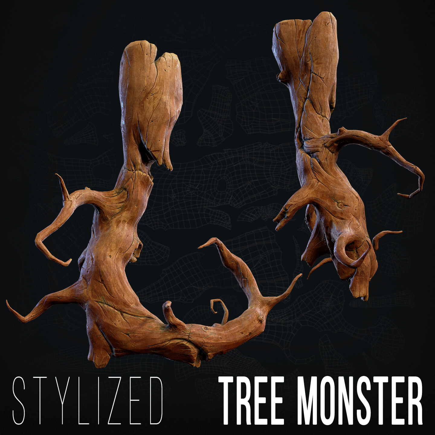 ArtStation - Stylized Tree Monster - LowPoly textured version