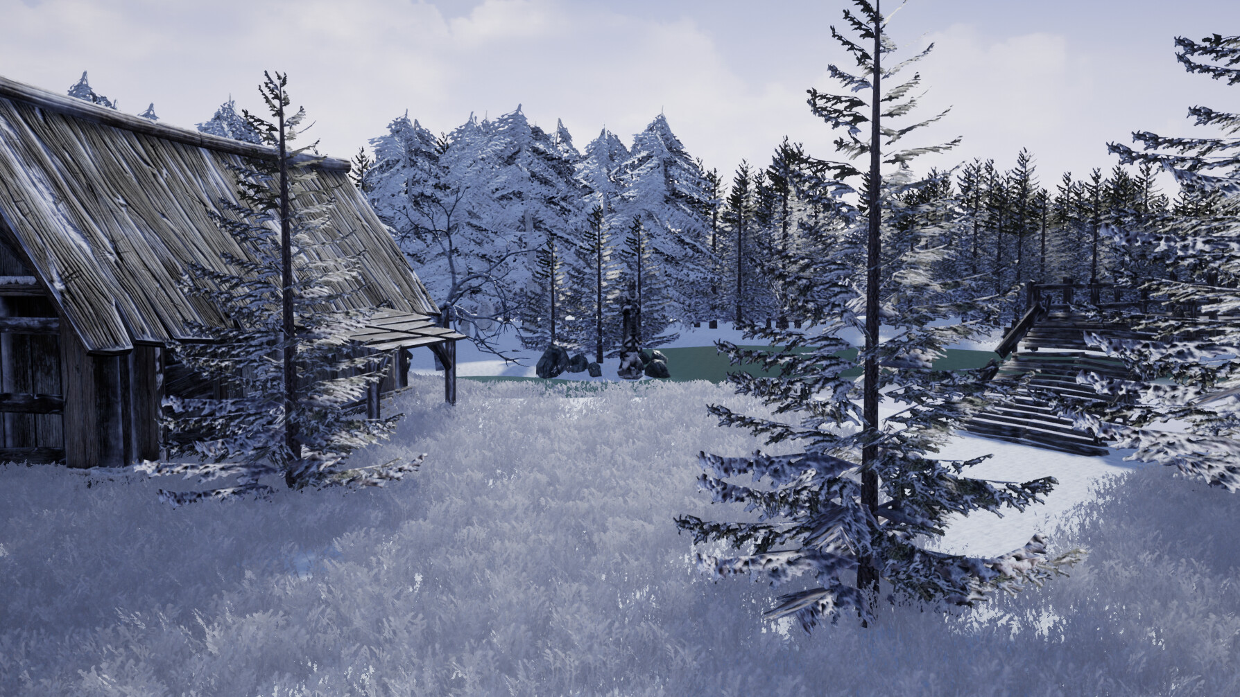 ArtStation - Just a little snowy environment in Unreal Engine