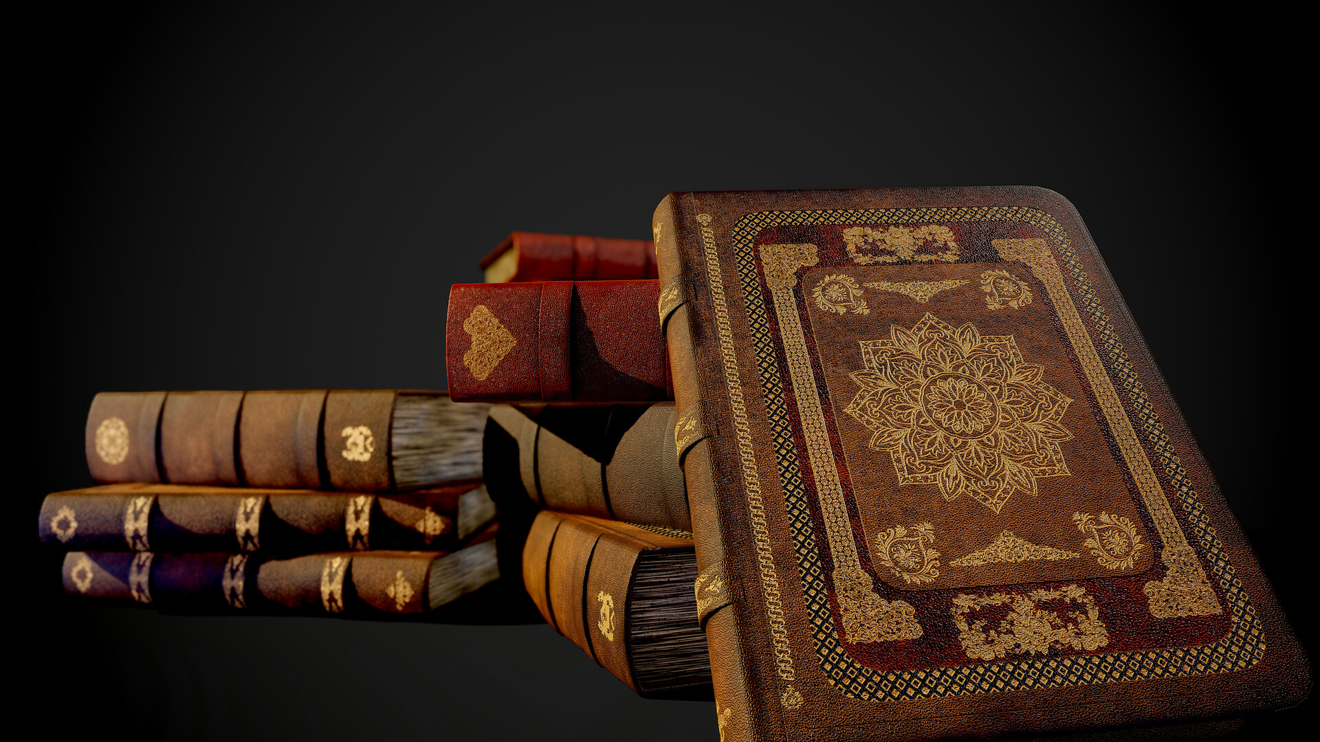 ArtStation - Victorian Study Books Detail